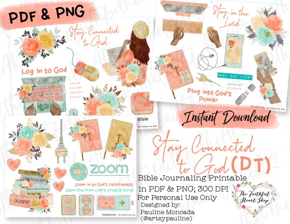 Stay Connected to God DT PDF & PNG. Bible Journaling. - Etsy
