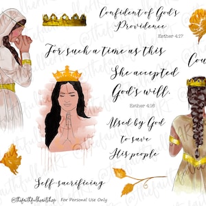Women of the Bible: Esther. Bible Journaling/faith Planner Digital ...