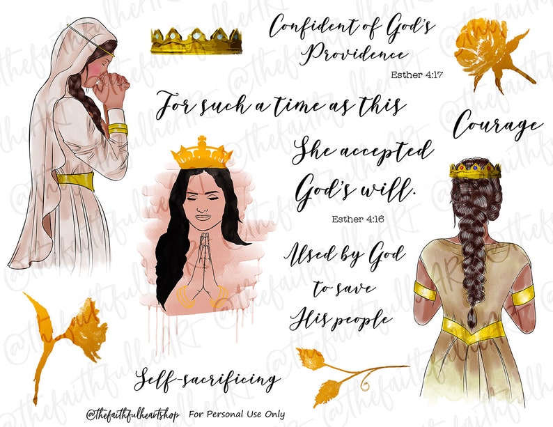 Women of the Bible: Esther. Bible Journaling/faith Planner Digital Download Printable - Etsy
