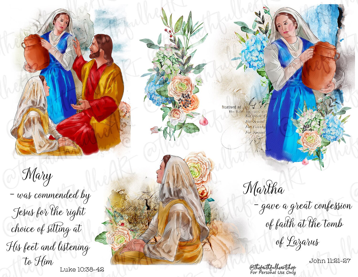 Women of the Bible: Mary and Martha in PDF. Bible | Etsy