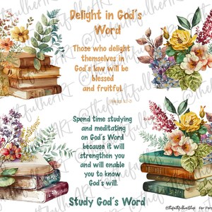 Delight in God's Word, Bible Journaling Stickers Printable, Christian ...