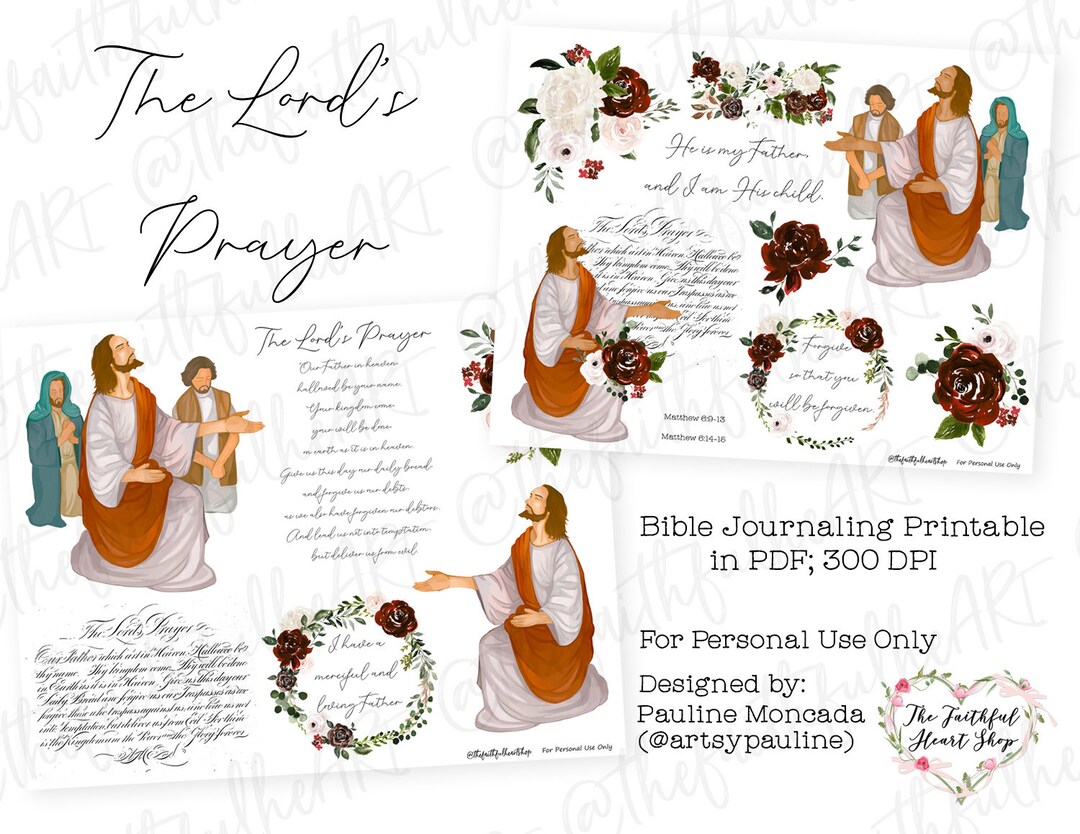 The Lord's Prayer. Bible Journaling/faith Planner. Christian. Faith ...