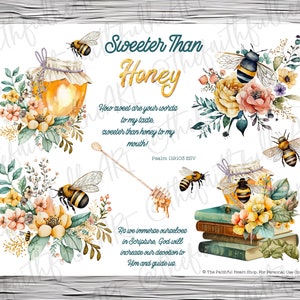 Sweeter Than Honey, Bible Journaling Stickers Printable, Christian ...