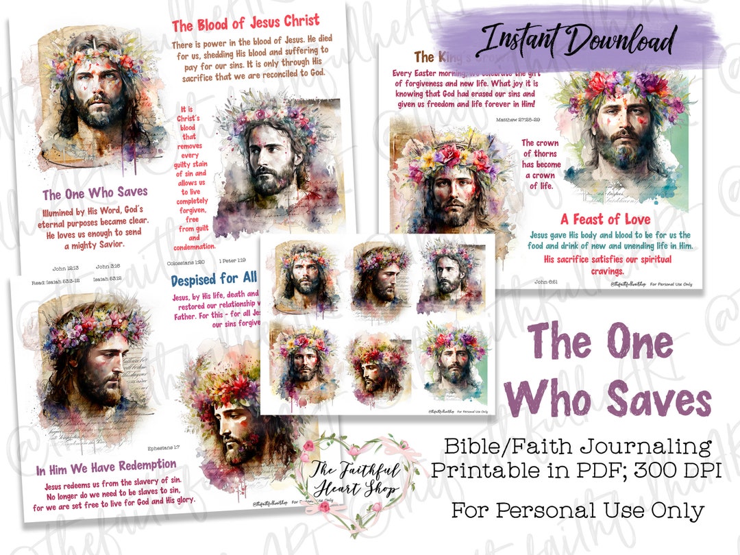 The One Who Saves, Bible Journaling Stickers Printable, Jesus ...