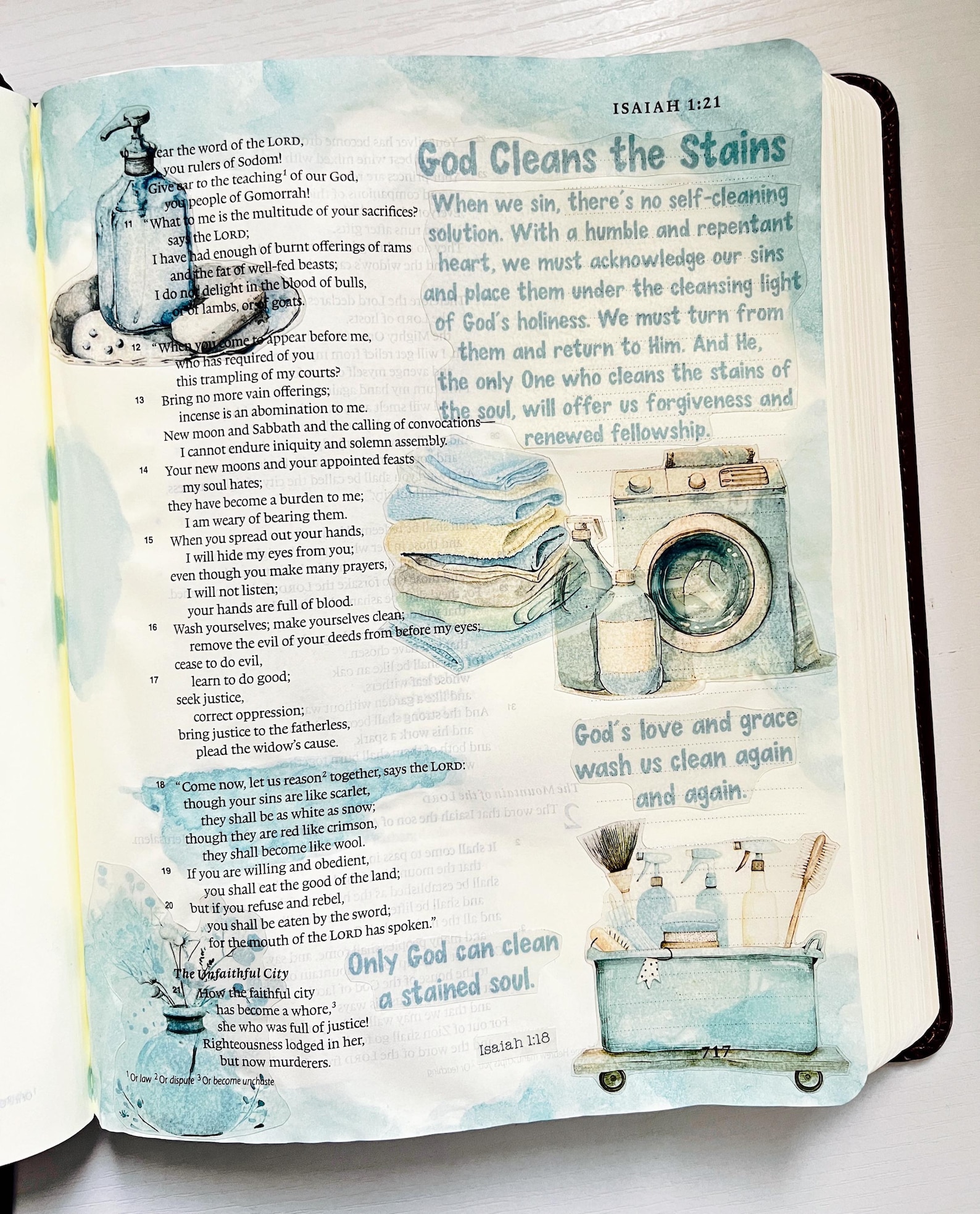 God Cleans the Stains, Bible Journaling Stickers Printable, Faith ...
