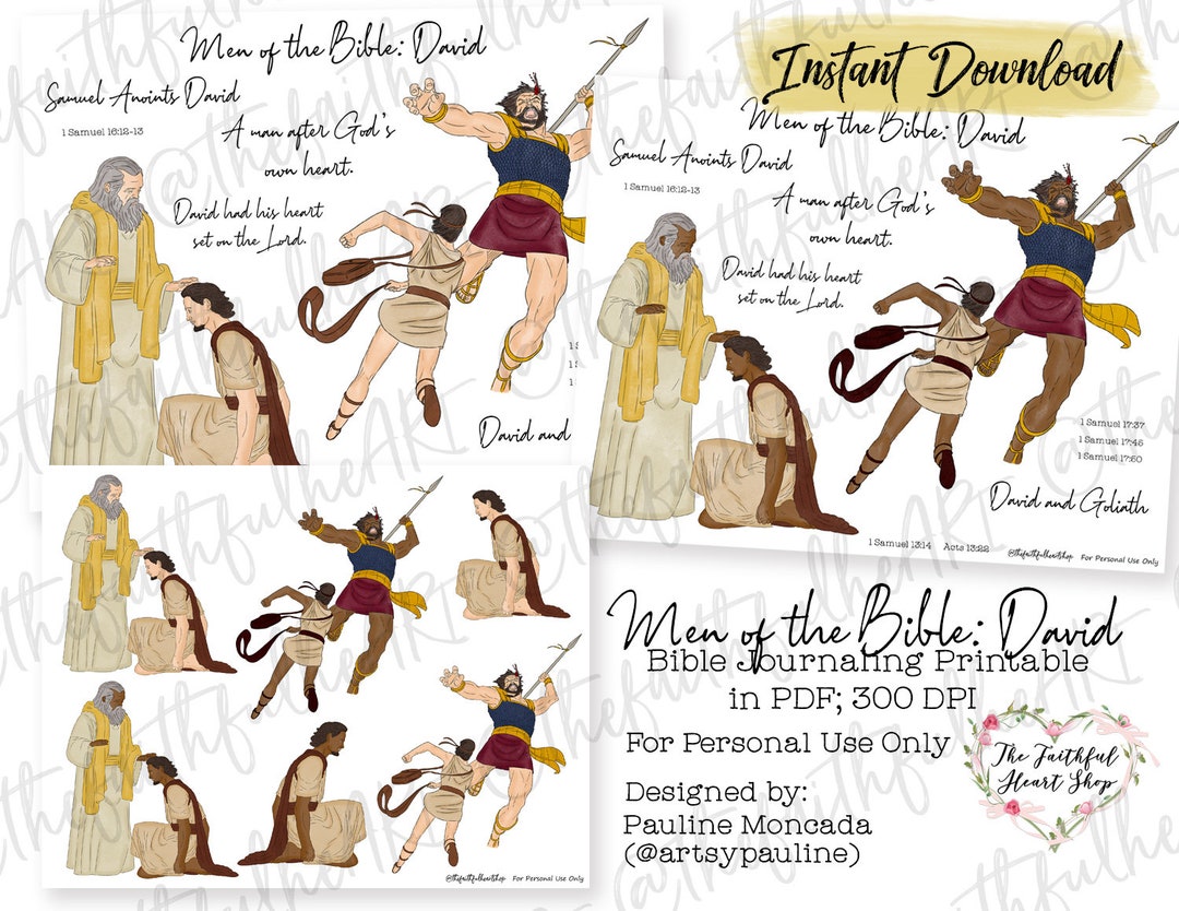Men of the Bible: David. Bible Journaling/faith Planner. Christian ...