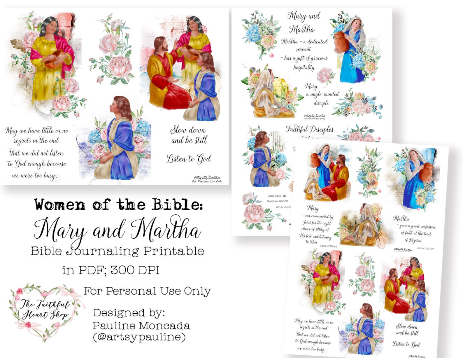 Women of the Bible: Mary and Martha in PDF. Bible Journaling/faith ...