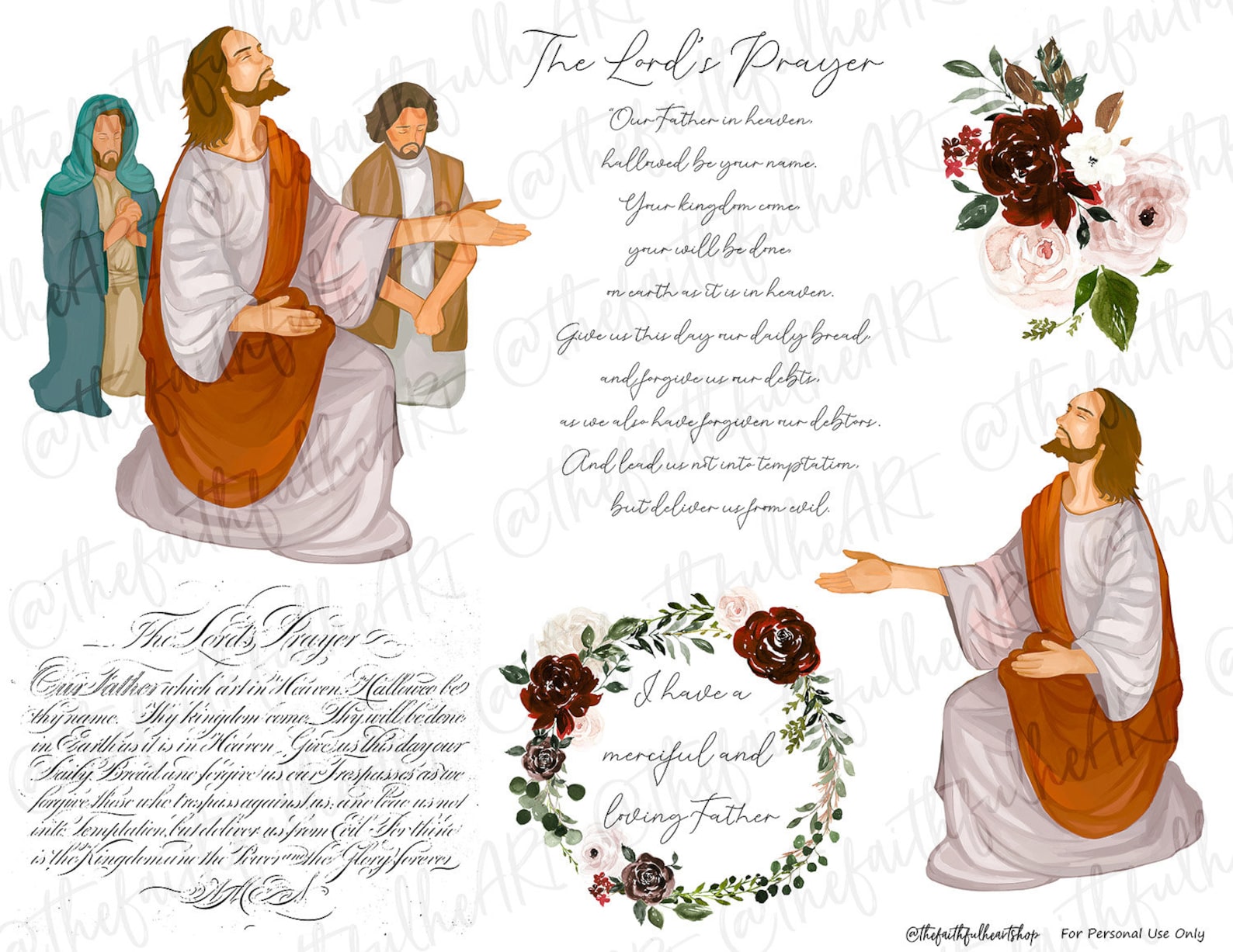 The Lord's Prayer. Bible Journaling/faith Planner. Christian. Faith ...