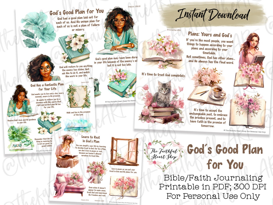 God's Good Plan for You, Bible Journaling Stickers Printable, Faith ...