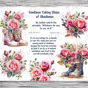 Take Steps of Obedience, Bible Journaling Stickers Printable, Christian ...