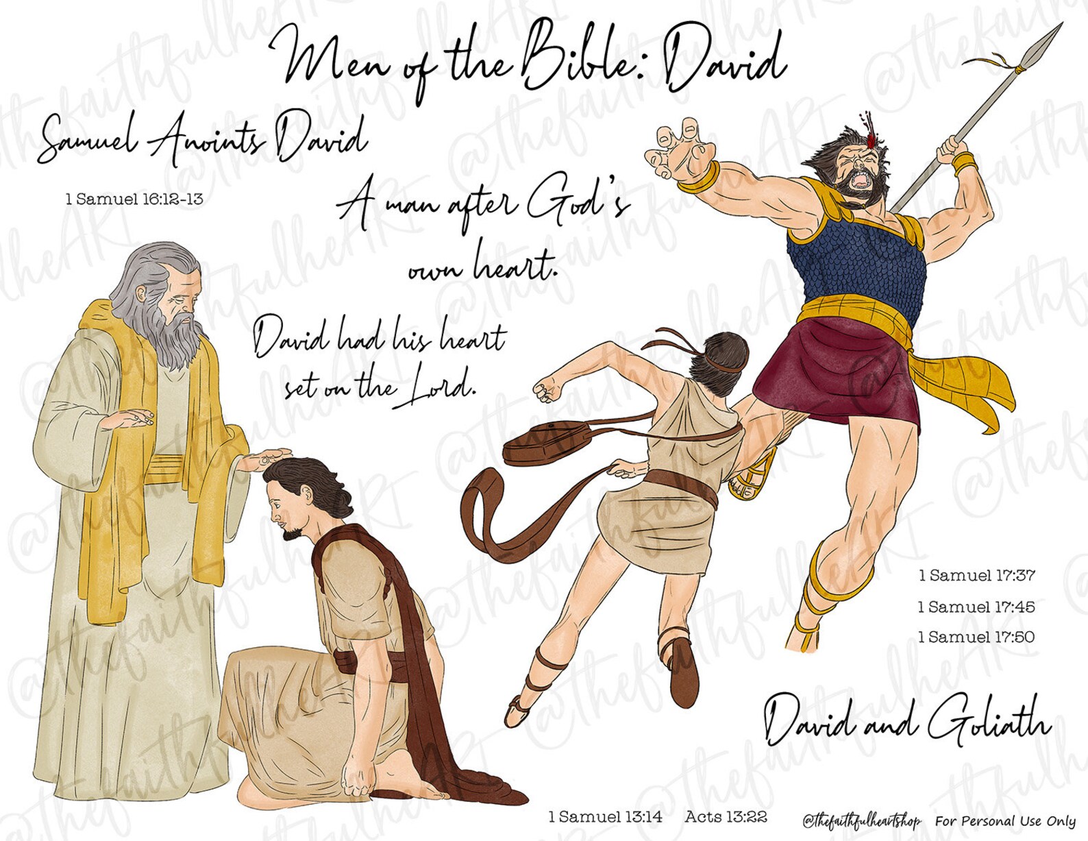 Men of the Bible: David. Bible Journaling/faith Planner. | Etsy