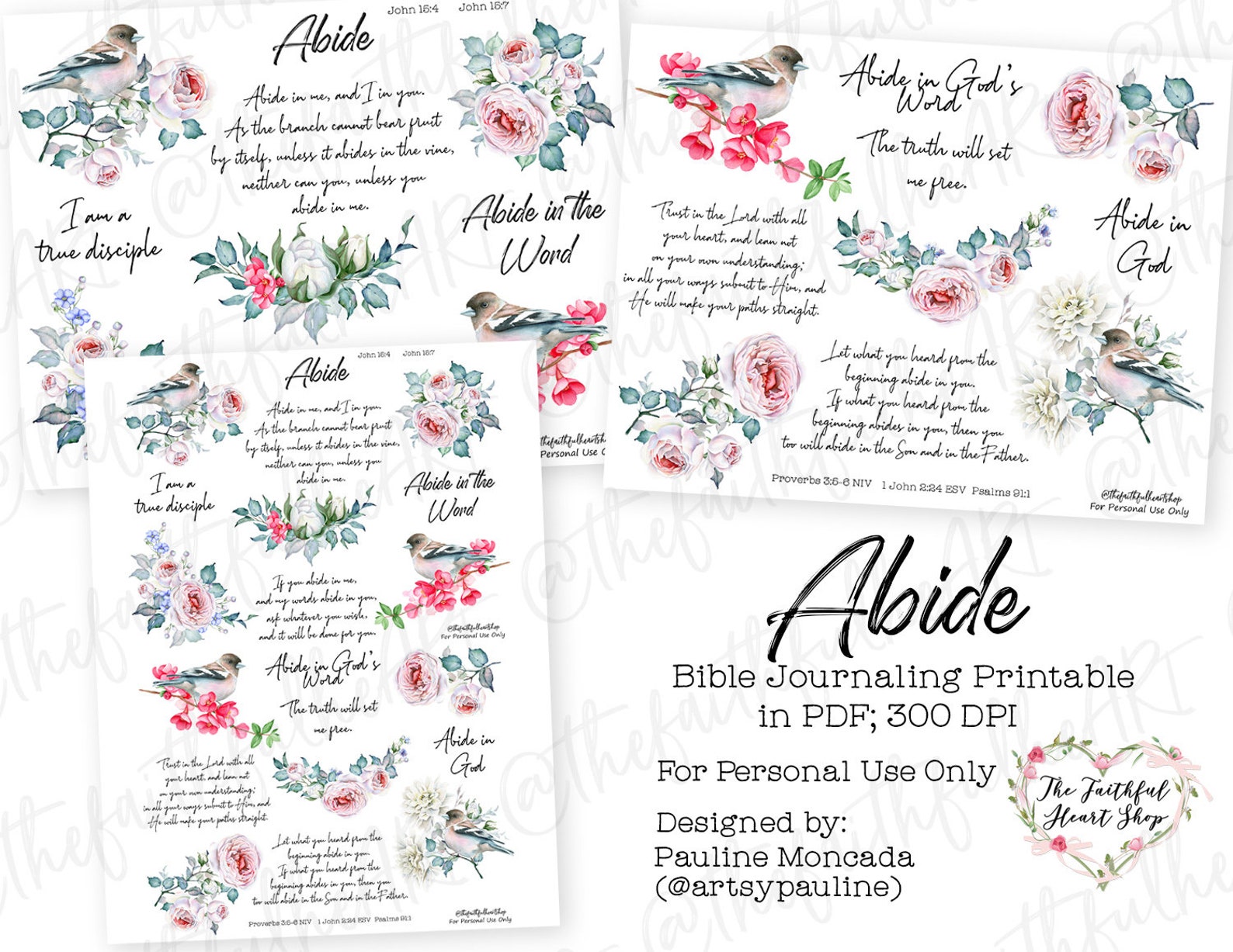 Abide. Bible Journaling/faith Planner Digital Download - Etsy