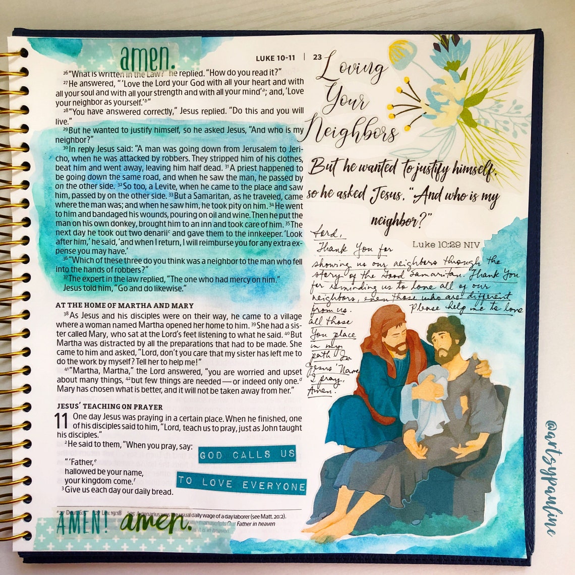 Loving Your Neighbors. Bible Journaling. Faith Planner. | Etsy