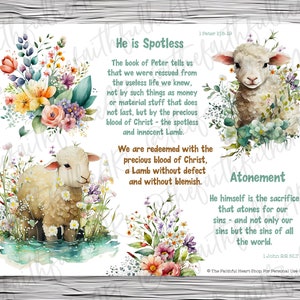 The Lamb of God, Bible Journaling Stickers Printable, Christian Faith ...
