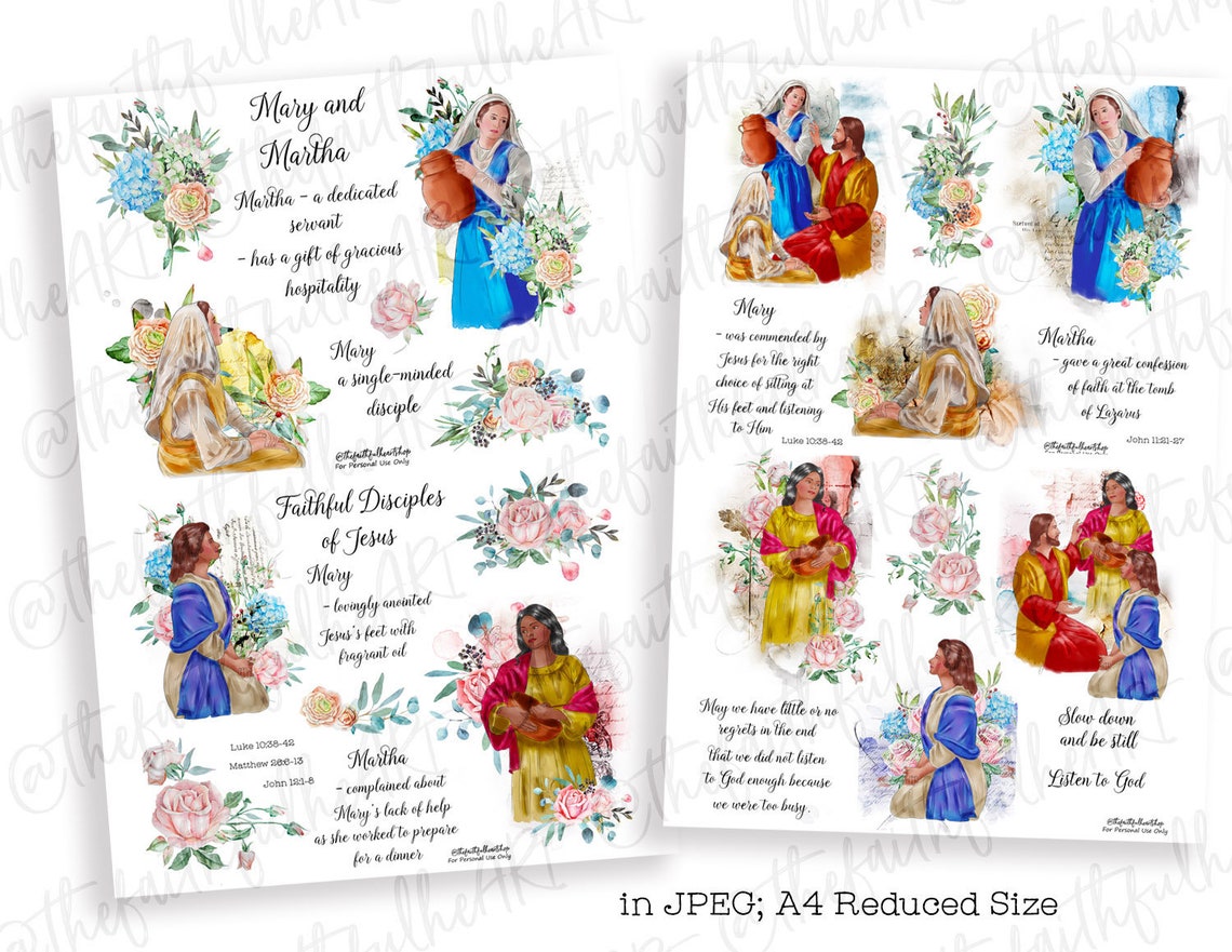 Women of the Bible: Mary and Martha in PDF. Bible - Etsy