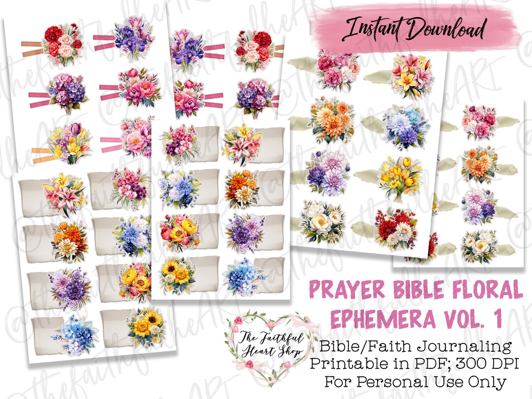 Prayer Bible Floral Ephemera Vol. 1. Prayer Bible. Bible Journaling ...