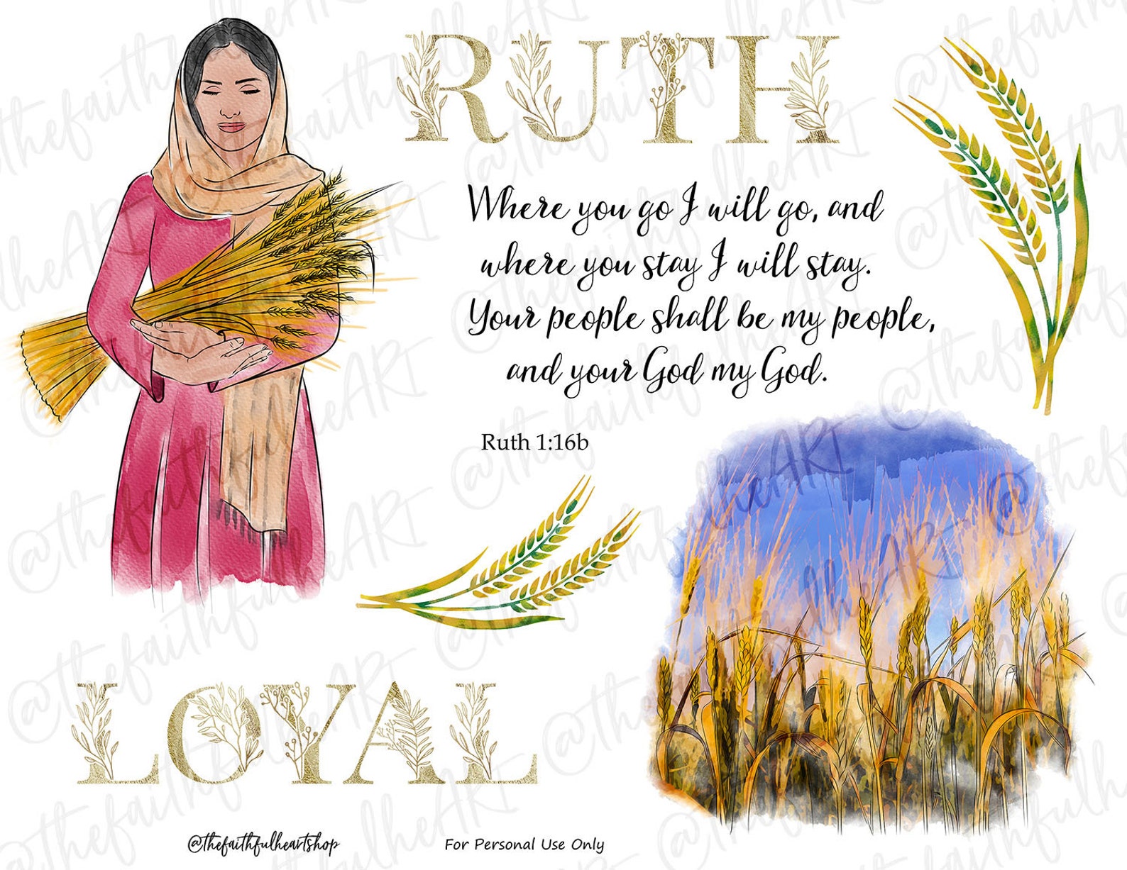 Women of the Bible: Ruth. Bible Journaling/faith Planner Digital ...
