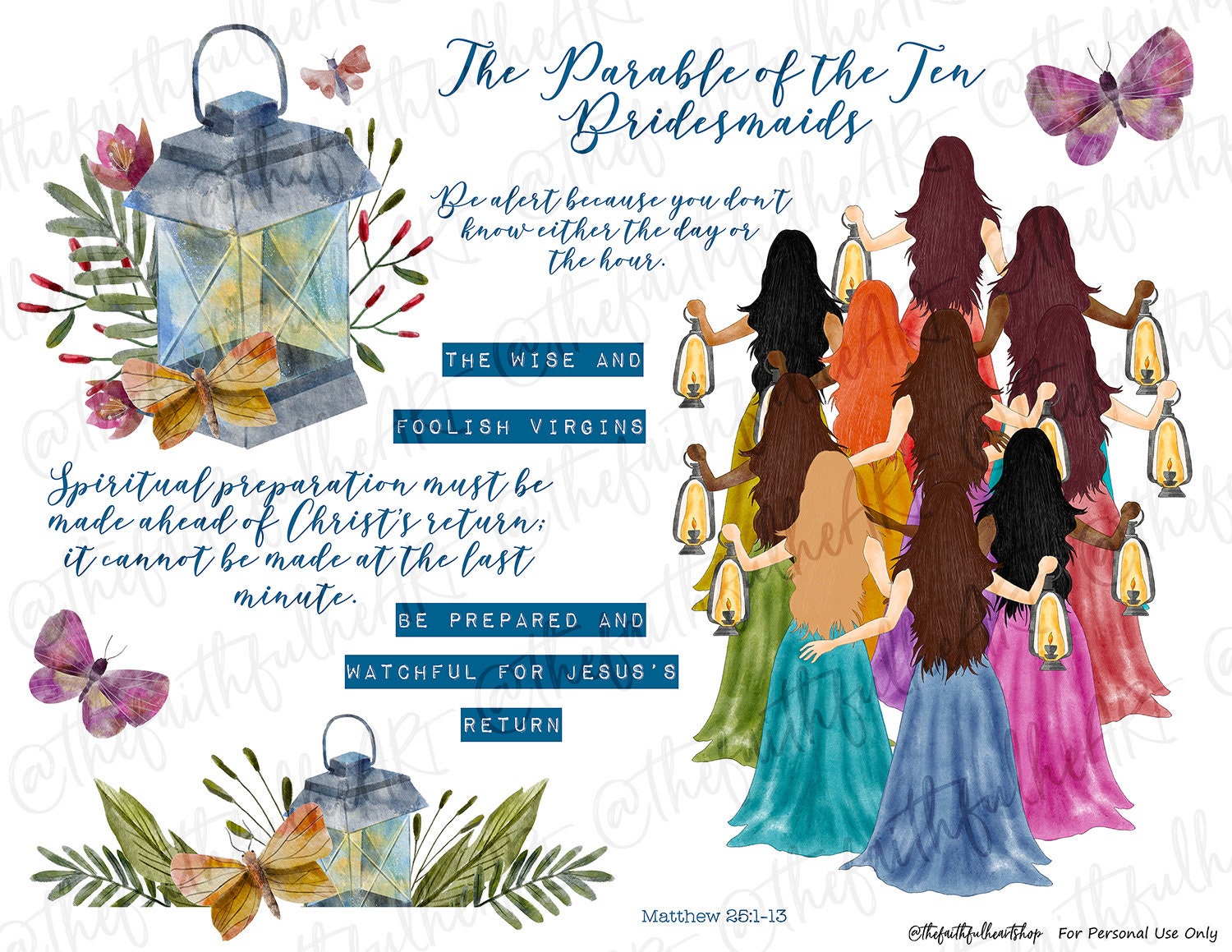 The Parable of the Ten Bridesmaids. Bible Journaling. Faith Planner ...