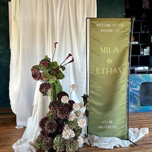 Wedding Satin Flag Banner | Alternative Wedding Sign | Wedding Fabric ...