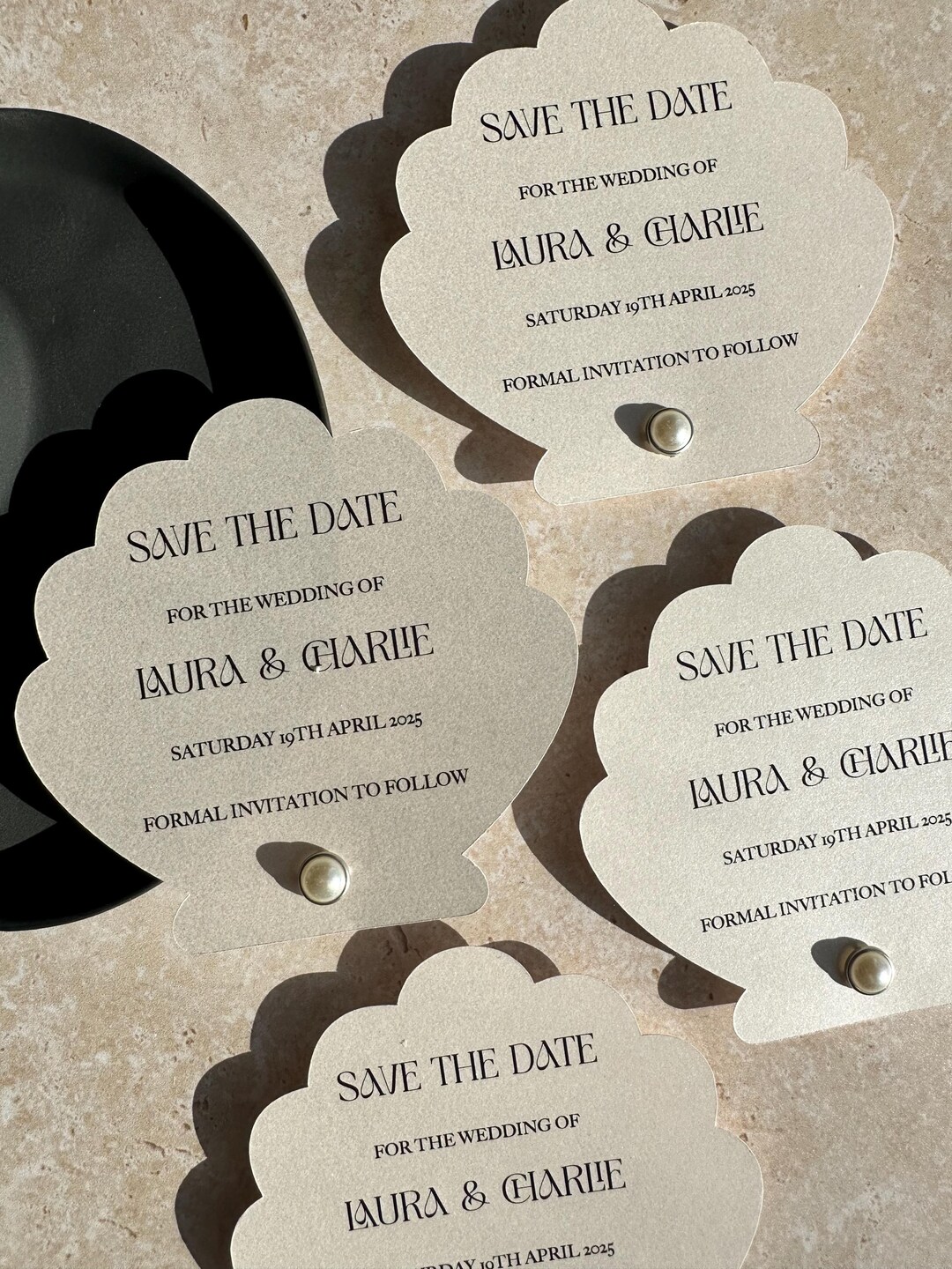 Wedding Save the Date Shell Shaped Invitation | Shell Shaped Wedding ...