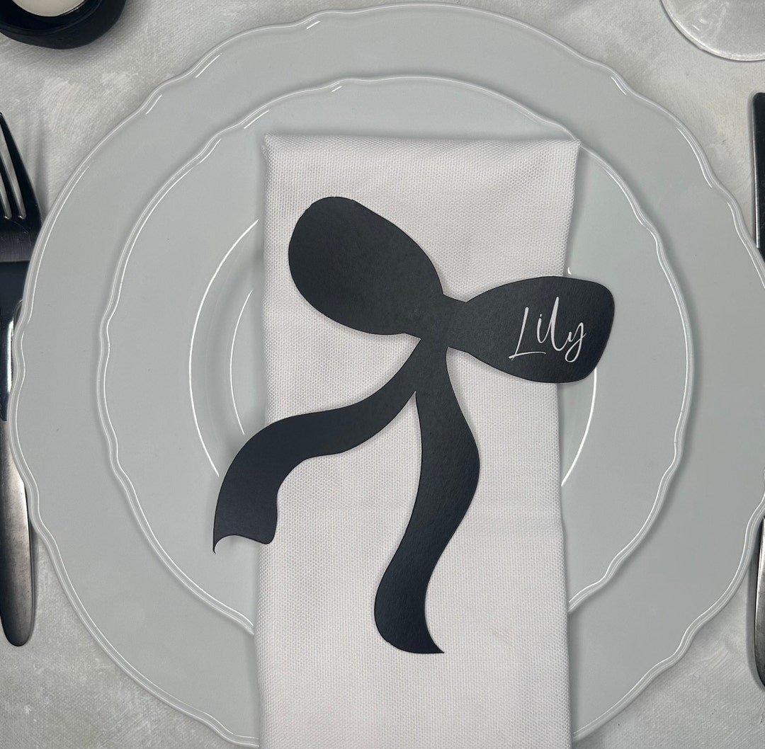 Wedding Bow Name Card Wedding Place Setting Bows Wedding Bow Wedding ...