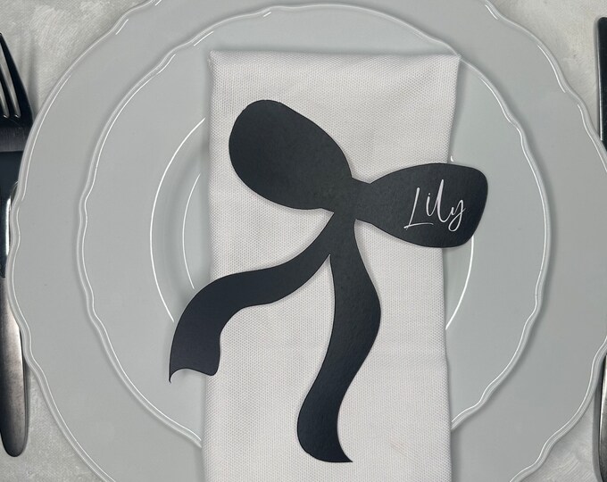 Wedding Bow Name Card Wedding Place Setting Bows Wedding Bow Wedding ...