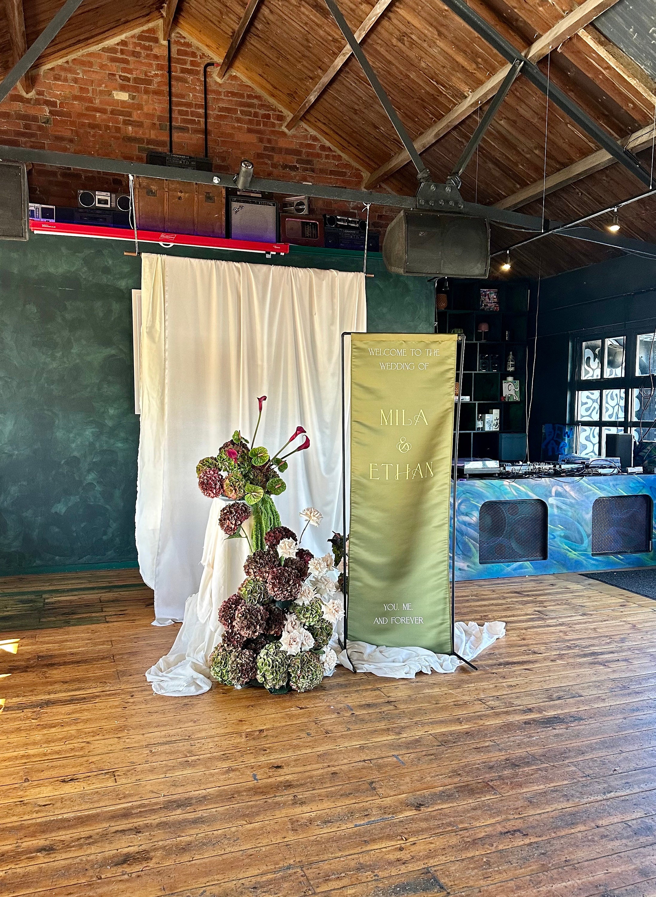 Wedding Satin Flag Banner | Alternative Wedding Sign | Wedding Fabric ...