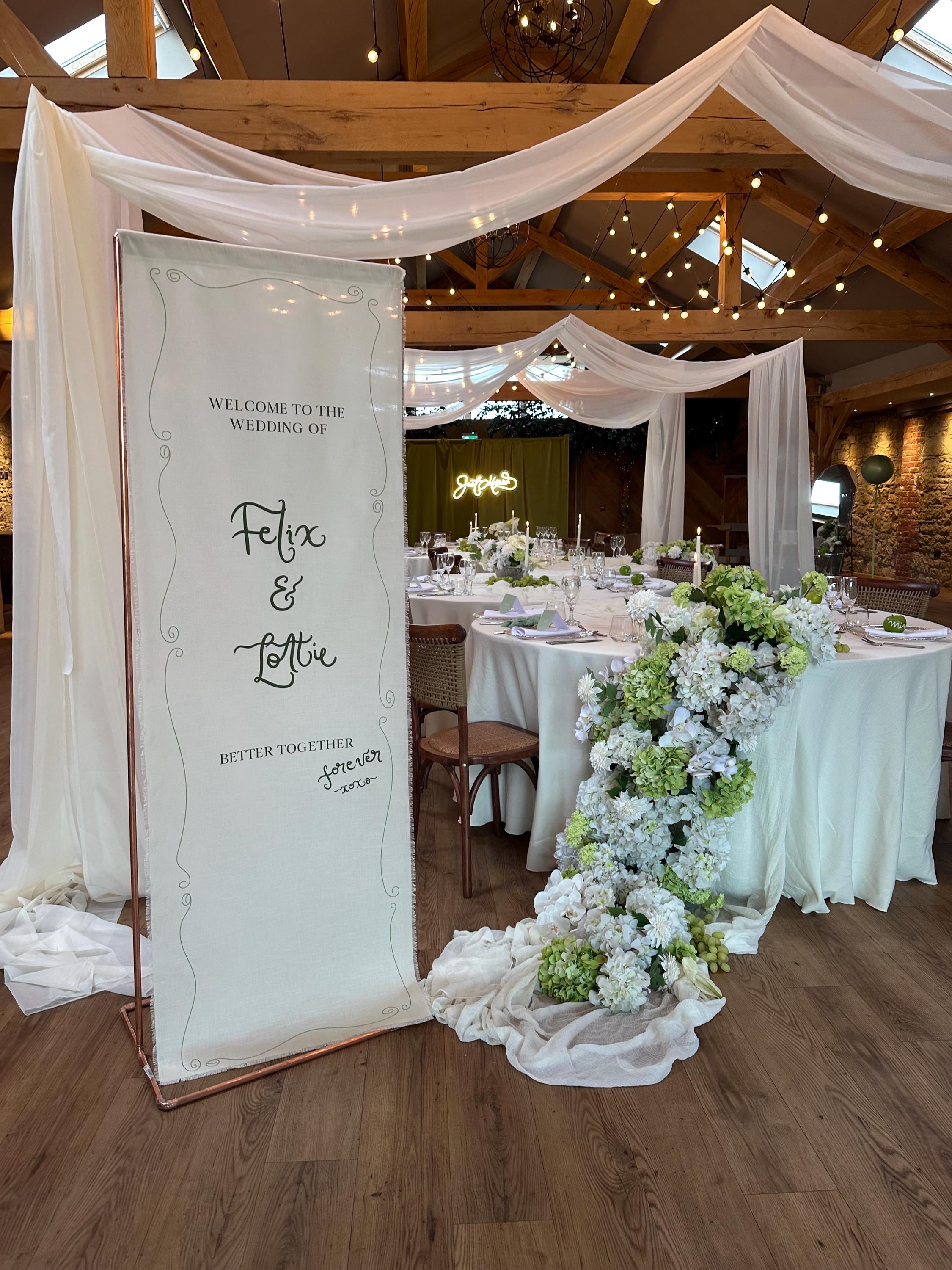 Wedding Linen Flag Banner | Alternative Wedding Sign | Wedding Fabric ...