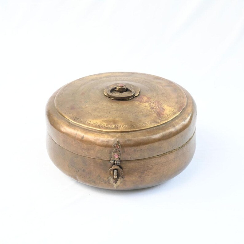 Indune's Vintage Collectible Chapati Box Dabusa / Brass Lunch Box ...