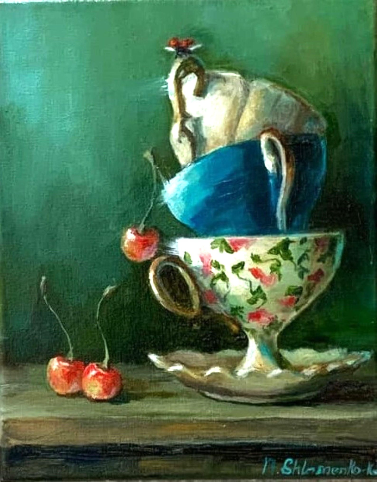 A Fragile Balance. Oil Painting on Stretched Canvas, Unframed. Signed ...