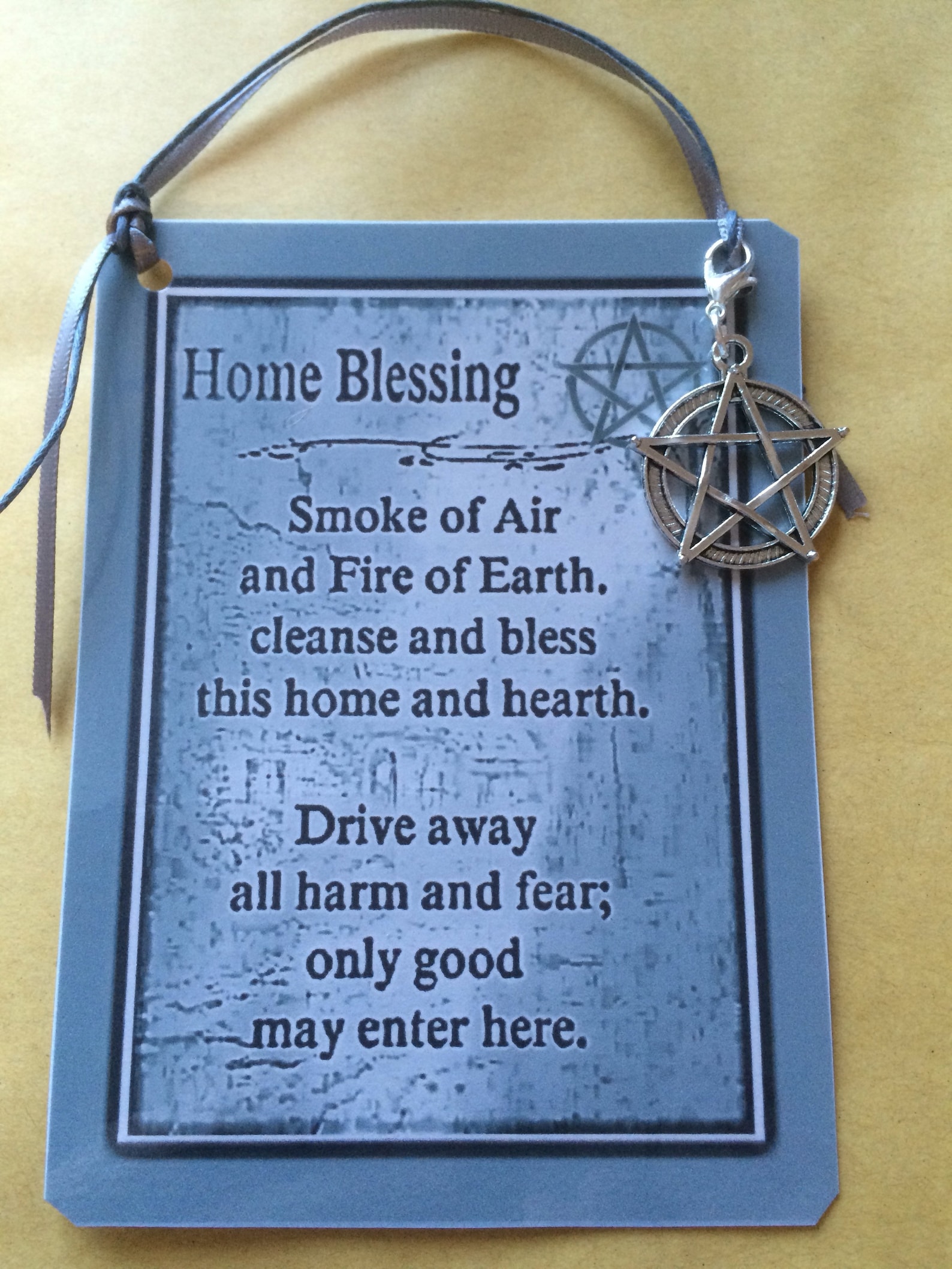 Home Protection Spell Chant Home Blessing Pentacle Charm - Etsy