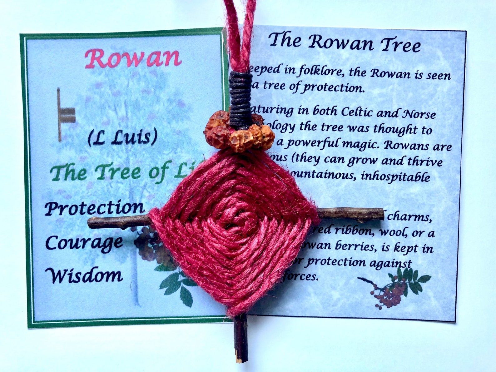 Rowan Wood Cross Protection Talisman for the Home Good Luck - Etsy UK