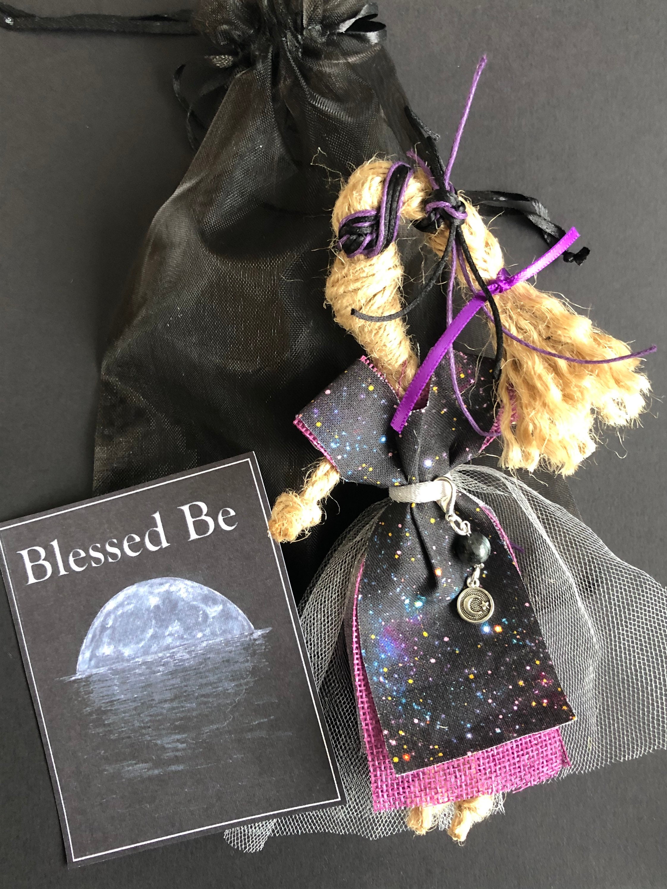 Moon goddess poppet kitchen witch moonstone protection charm | Etsy