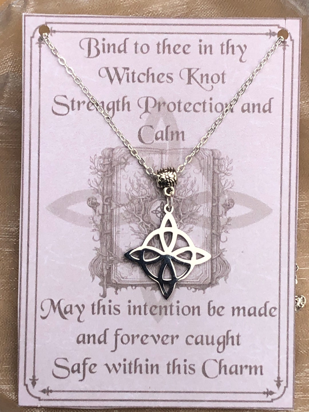 Witches Knot Necklace Charm Spell Card With Bag Gift for Witch - Etsy