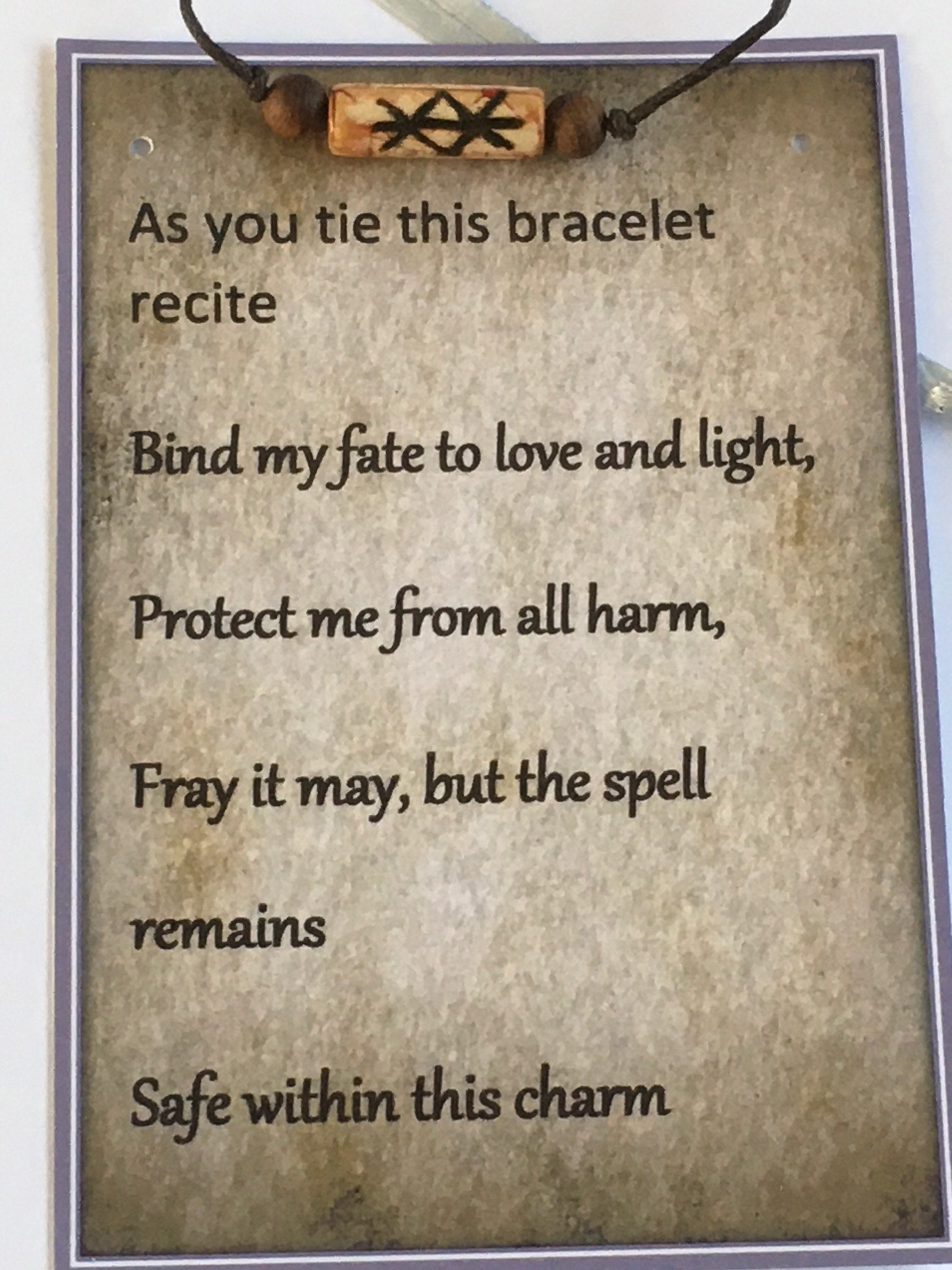 Wish Bracelet Protection Rune Natural Wooden Witch Beads Spell - Etsy