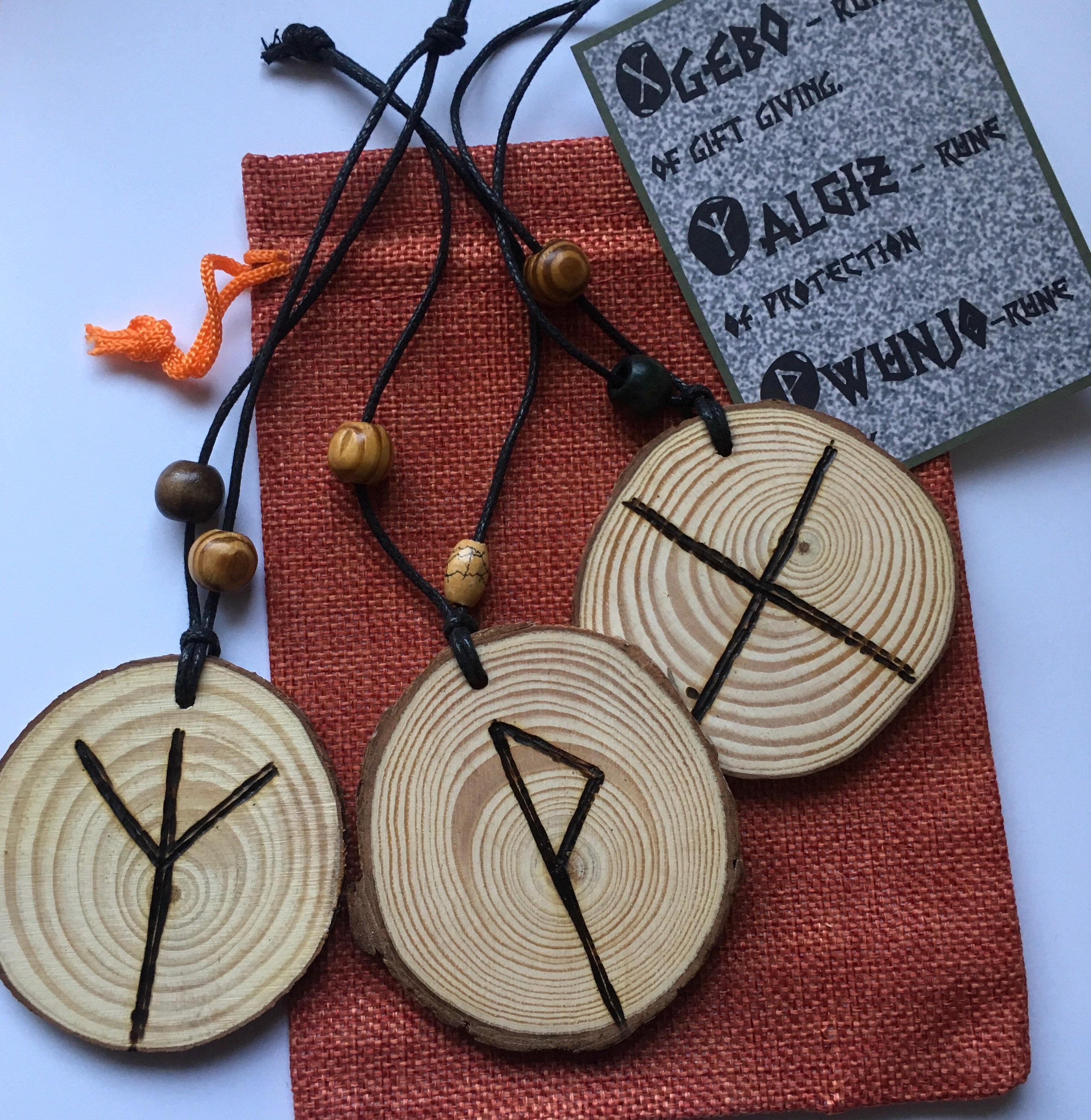 Viking rune hanging decorations Yule ornaments wooden tree | Etsy