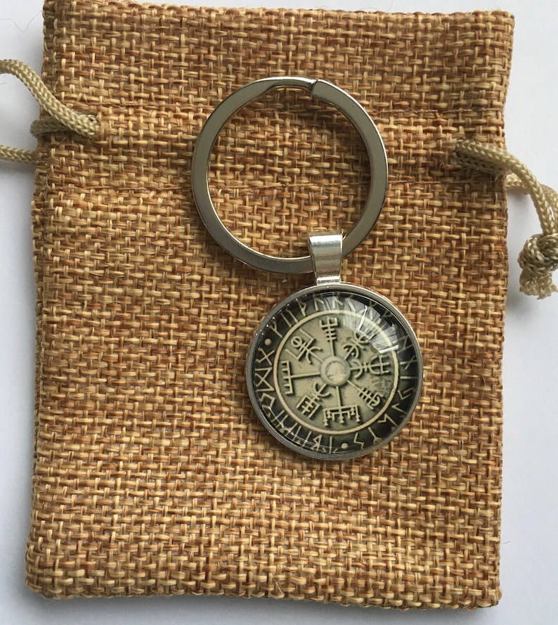 Vegvisir Key Ring Charm Protection Viking Compass Good Luck - Etsy