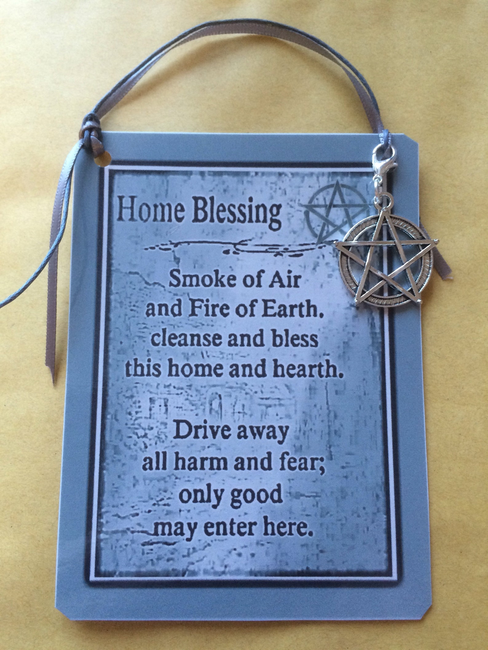Home Protection Spell Chant Home Blessing Pentacle Charm - Etsy