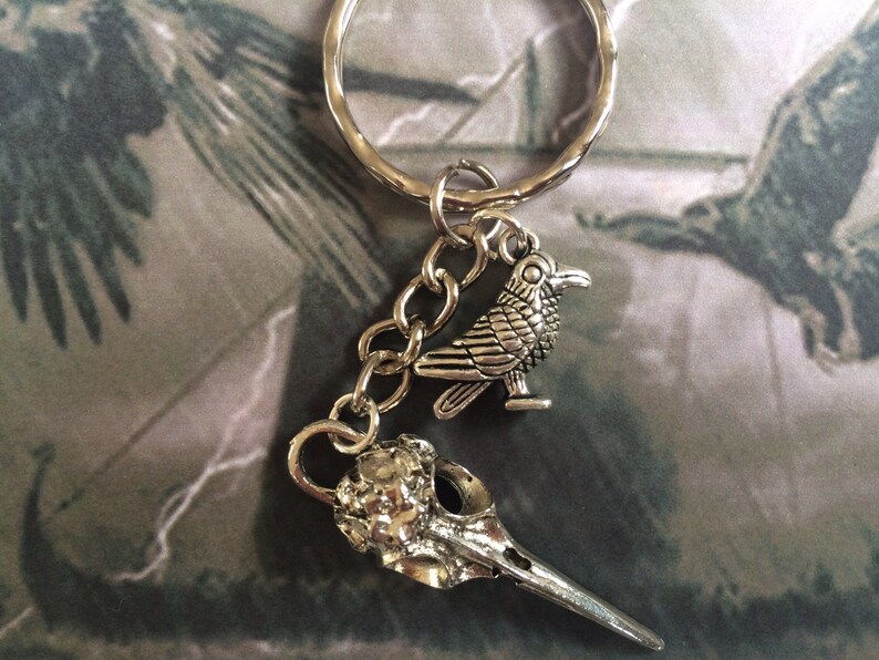 Norse Raven Keyring: Viking Odin Huginn Muninn Charm - Etsy