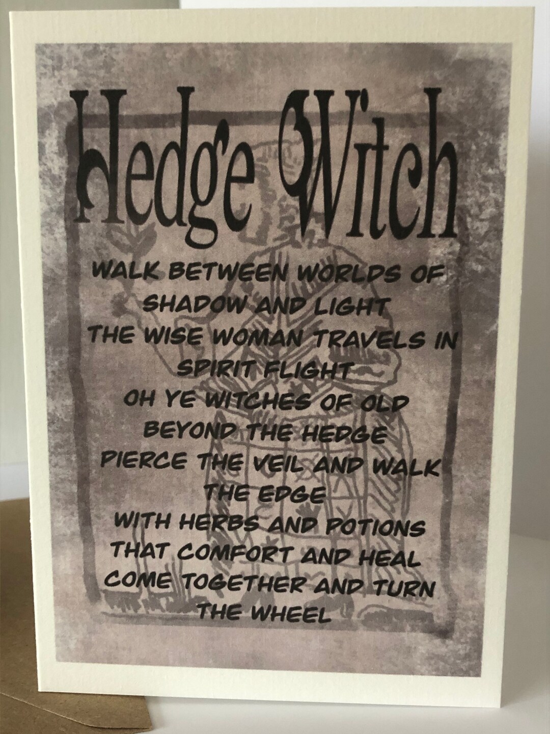 Hedgewitch Spell Blessing Greeting Card Wiccan Pagan Wise Woman Altar ...