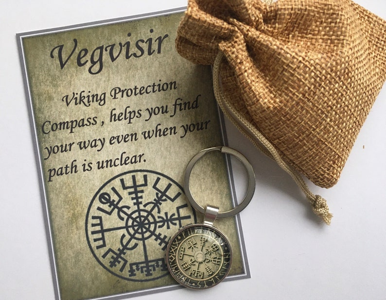 Vegvisir Key Ring Charm Protection Viking Compass Good Luck - Etsy