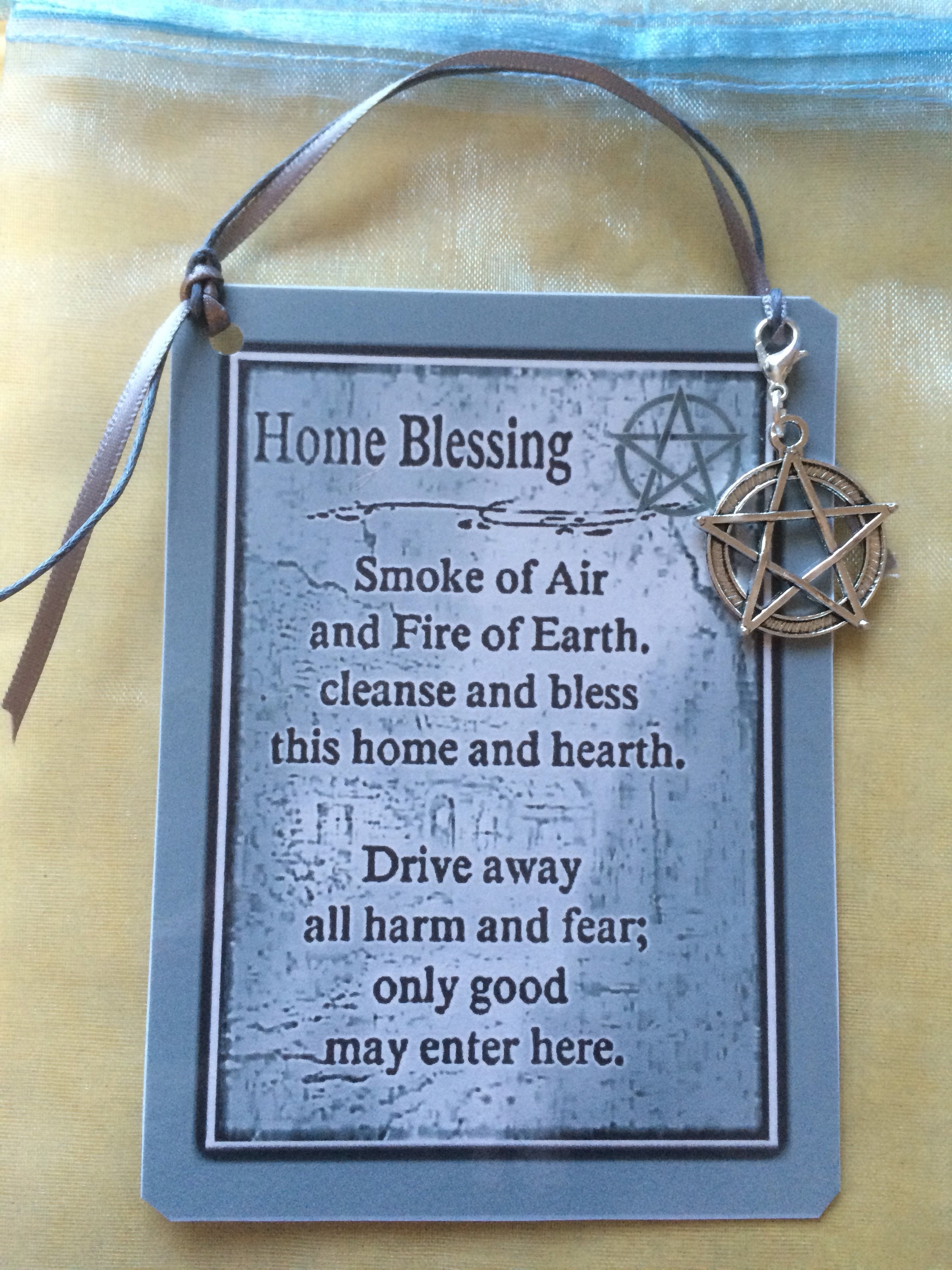 Home Protection Spell Chant Home Blessing Pentacle Charm - Etsy
