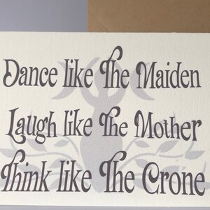 Wiccan Witch Pagan Greeting Birthday Card Triple Goddess Maiden Mother ...