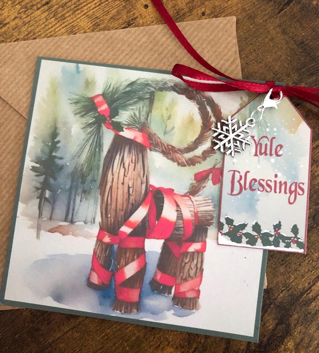 Yule Goat Julbocken Card and Charm Gift Yuletide - Etsy