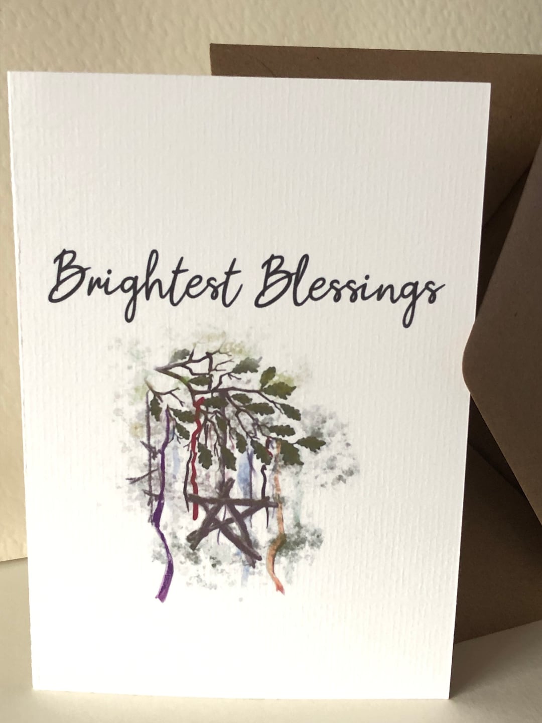 Sacred Grove Original Art Greeting Card Oak Ribbon Pagan Birthday ...