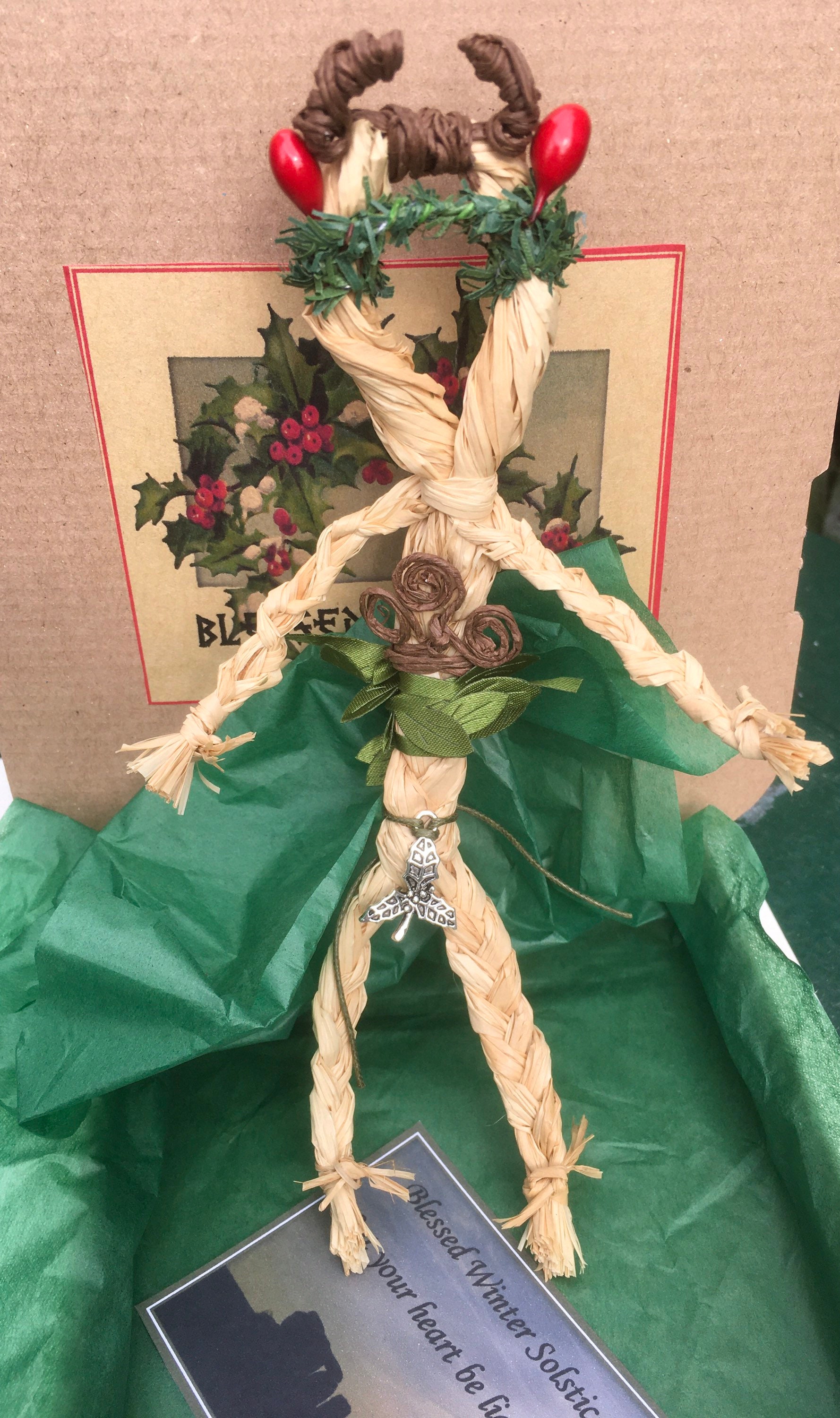 Yule Midwinter Solstice Corn Doll Figure Horned God Green Man - Etsy