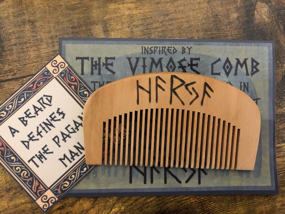 Beard Comb Pagan Man Viking Rune Wood Comb Pyrography Detail - Etsy