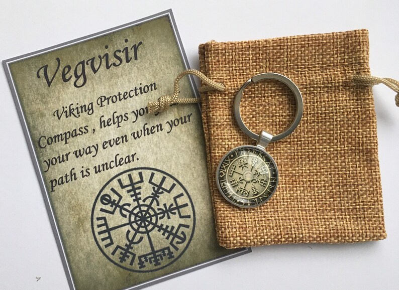 Vegvisir Key Ring Charm Protection Viking Compass Good Luck - Etsy