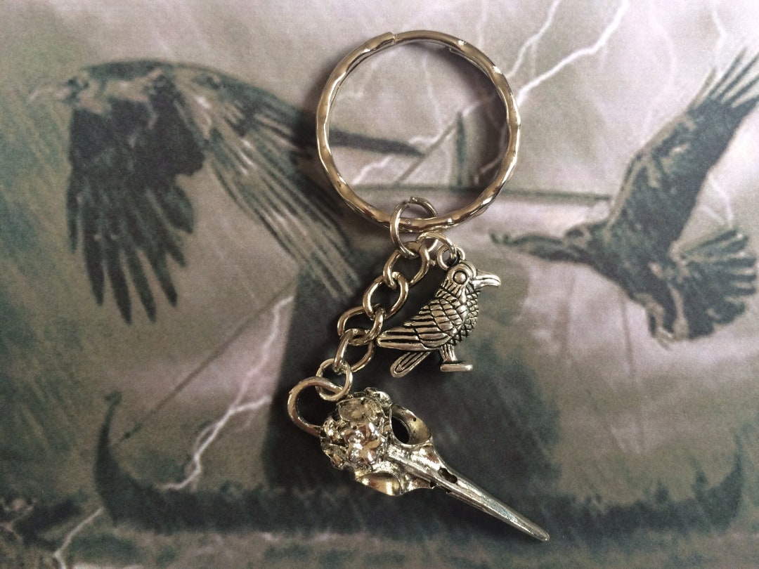 Viking Key Ring Norse Odin Ravens Huginn Muninn Keyring Keychain Gift ...