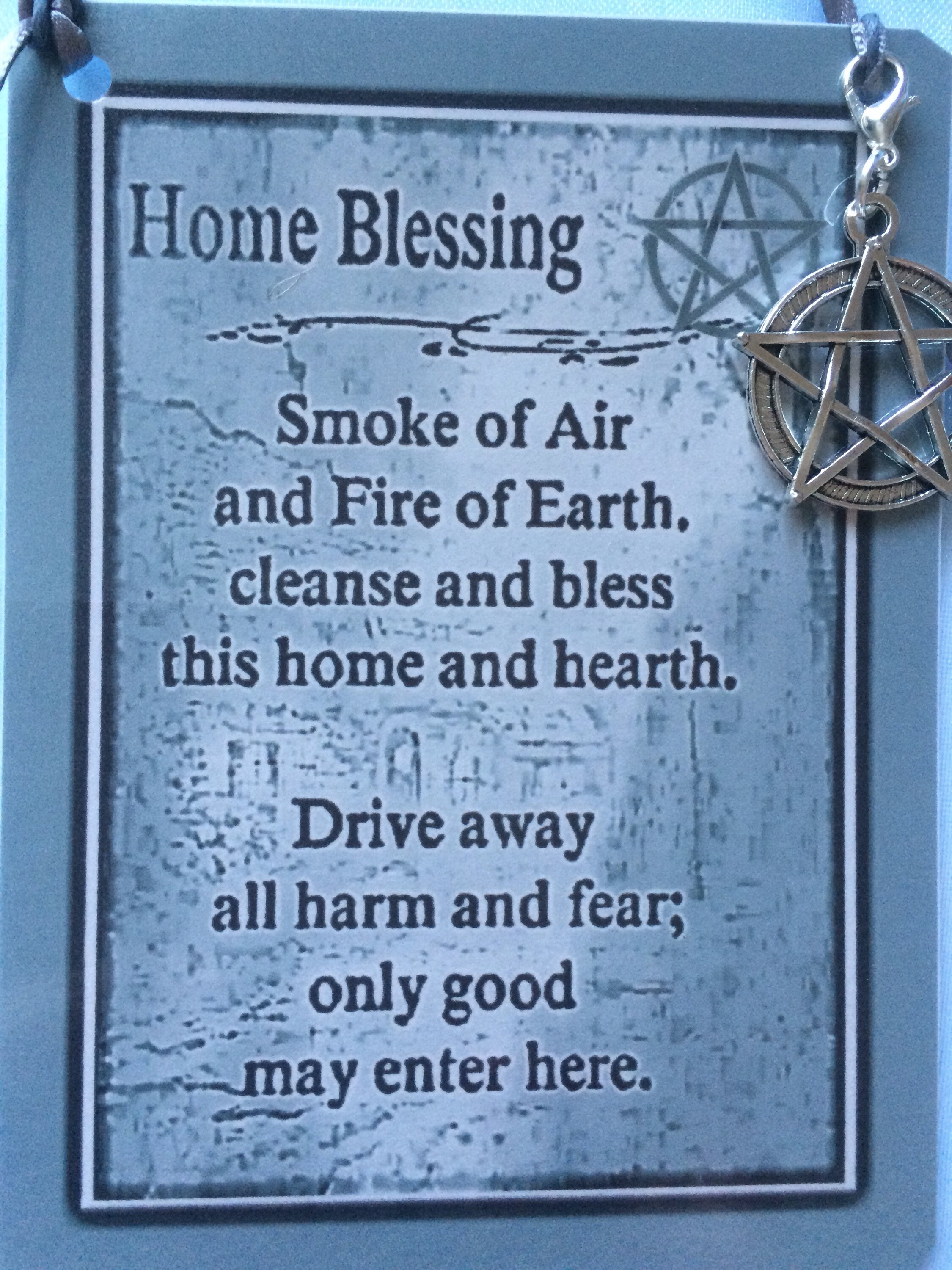 Home Protection Spell Chant Home Blessing Pentacle Charm - Etsy